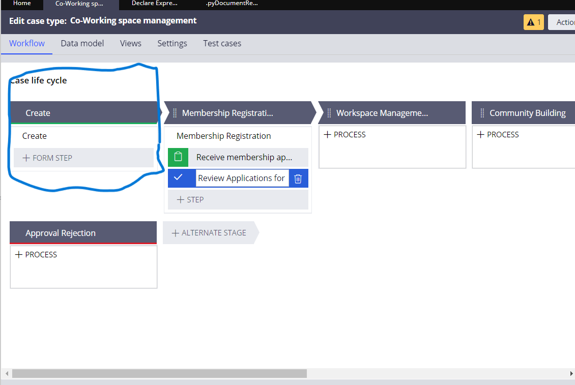 HOW TO DELETE DEFAULT CREATE CASE IN CASETYPE | Support Center